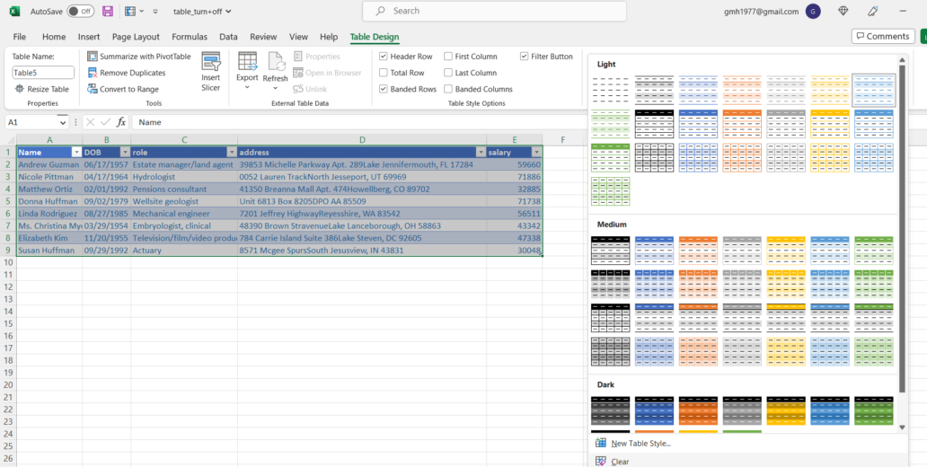 Remove Table Formatting in Excel - AbsentData